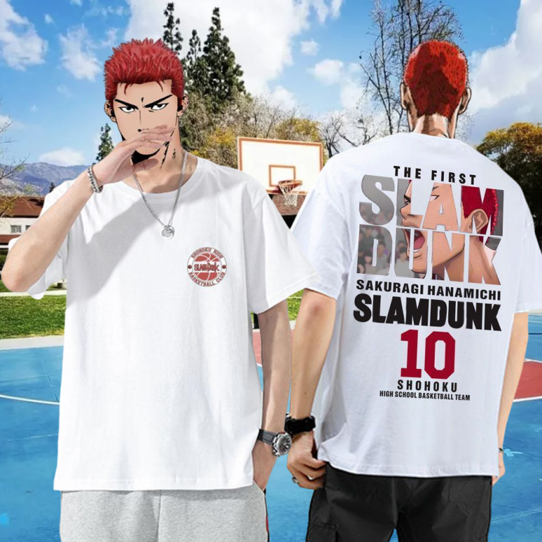Anime Slam Dunk Sakuragi Hanamichi Kaede Rukawa T-Shirt - Slam Dunk Shop